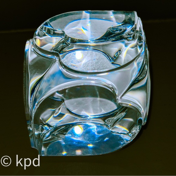 Steuben | Accents | Rare 99s Steuben Glass Heart Cube Paperweight ...